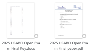 2025年USABO公开赛考试真题及答案 - USA Biology Olympiad